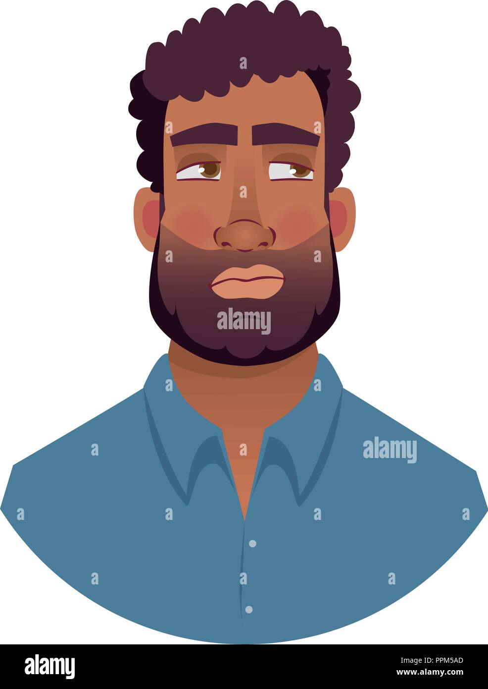 African american man. Portrait of african man vector illustrations ...
