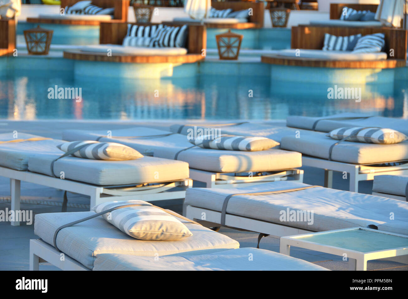Trendy pool lounge Stock Photo - Alamy