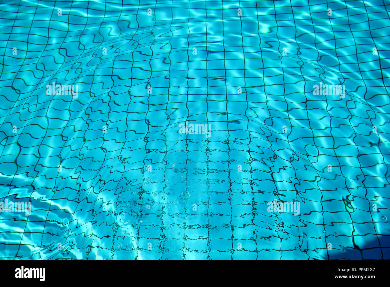 Swimming pool bottom caustics ripple and flow with waves background ...