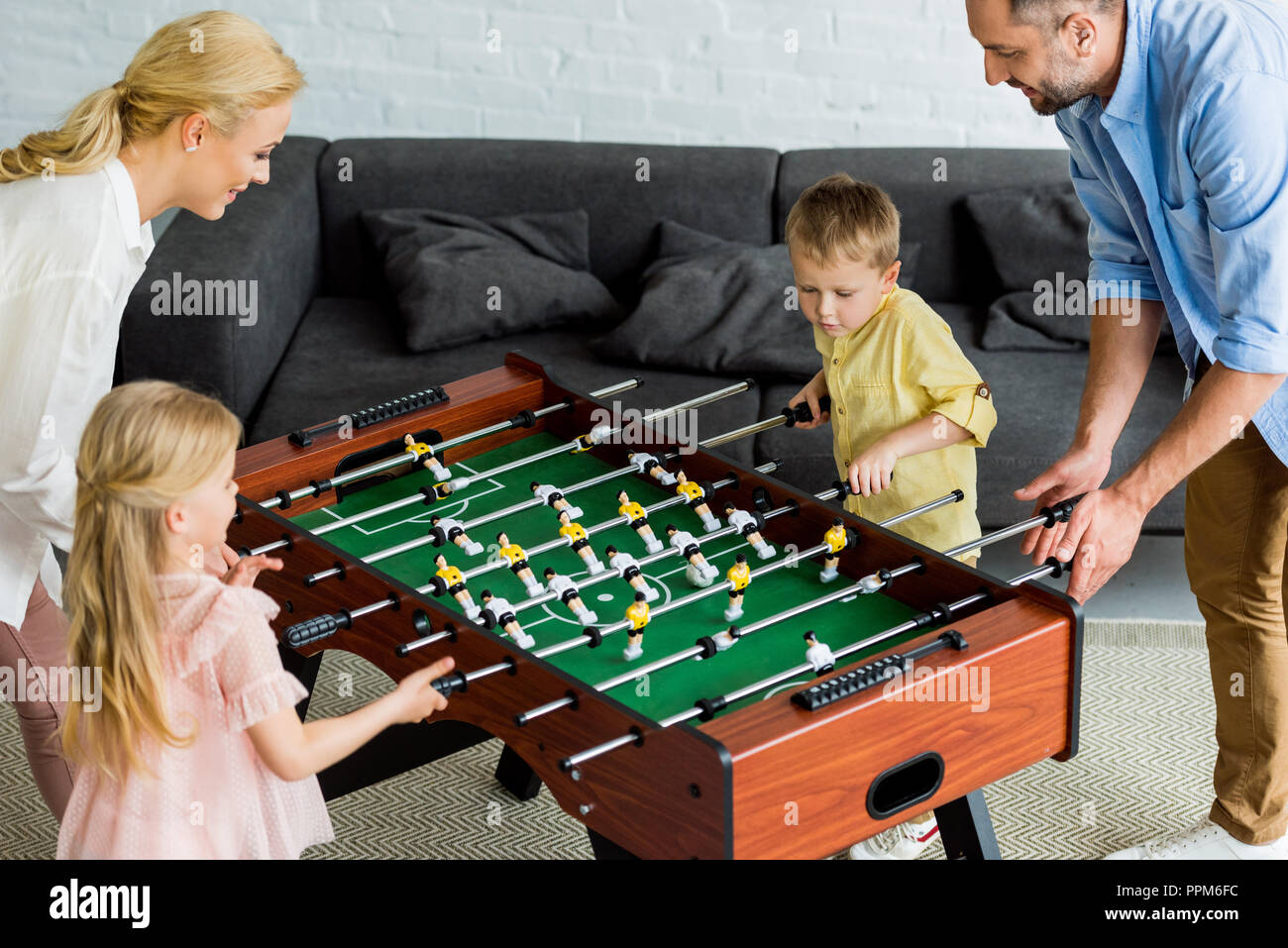 Children playing table soccer hi-res stock photography and images - Alamy