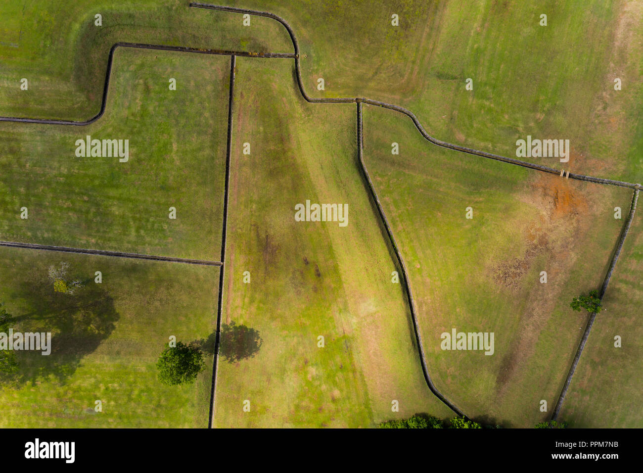 Aerial view of a field plain that is build with multi canals Stock ...