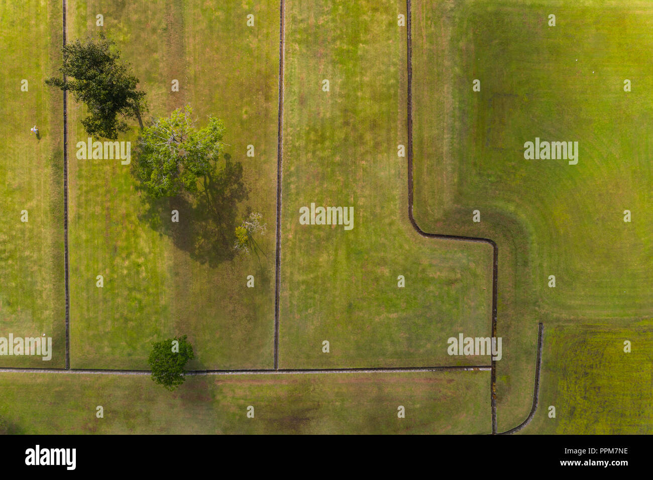 Aerial view of a field plain that is build with multi canals Stock ...