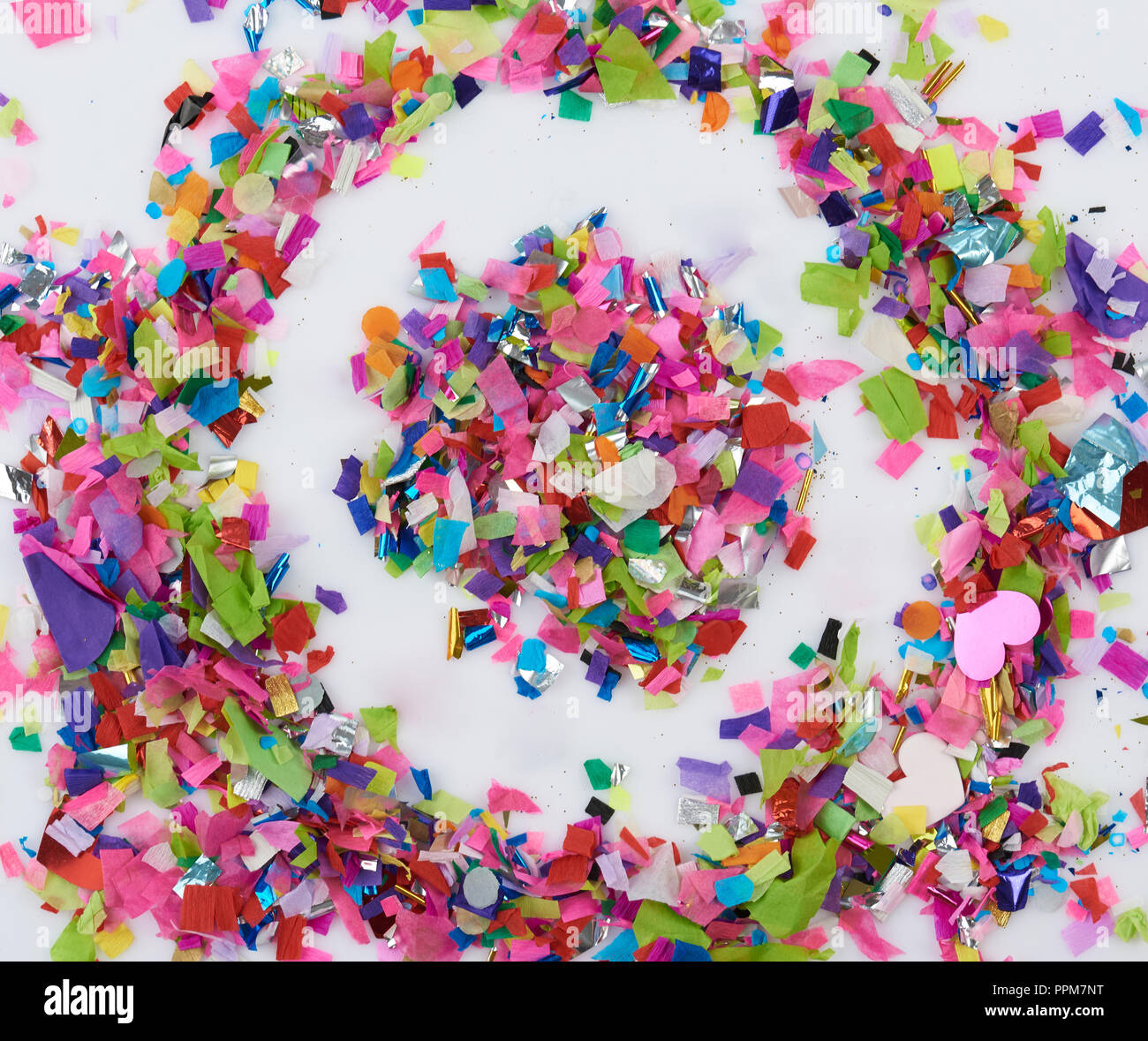 Circle from colorful confetti on white background Stock Photo - Alamy