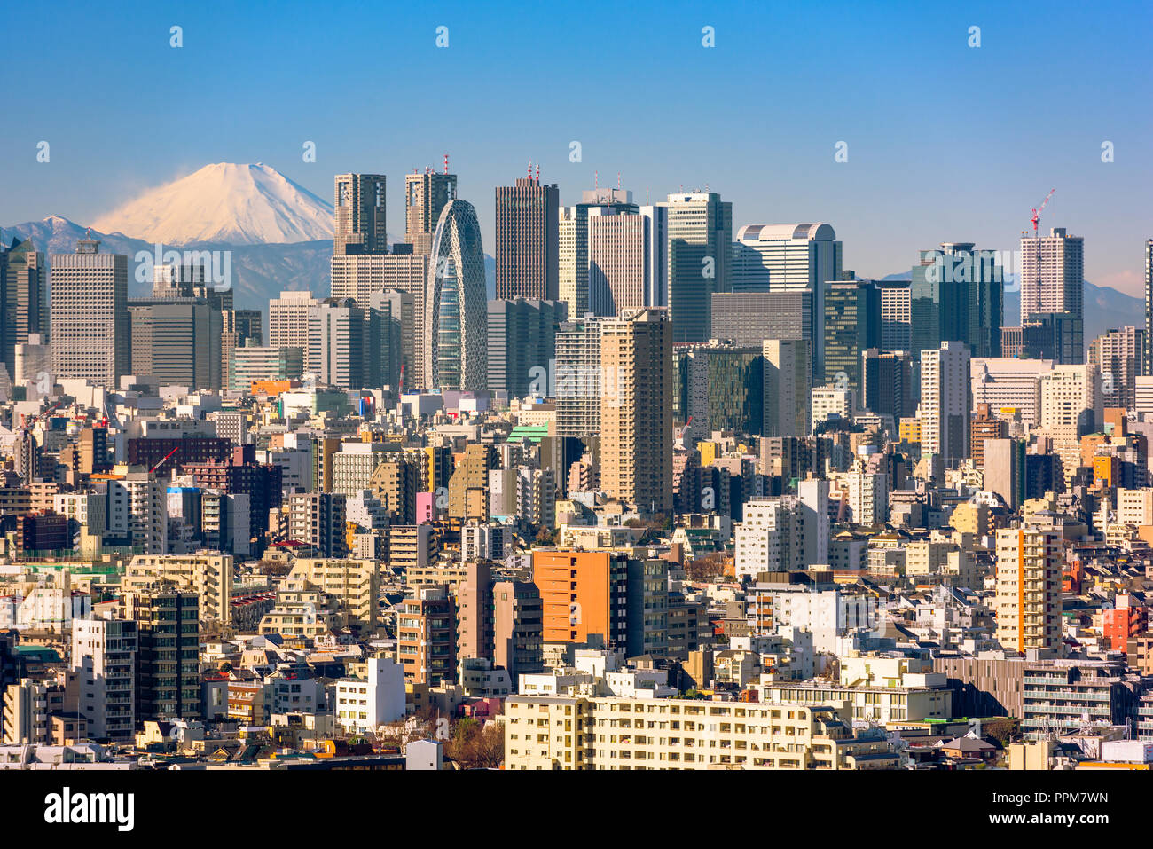 Skyscrapers in the Shinjuku Ward of Tokyo with Shinjuku skycrapers and ...
