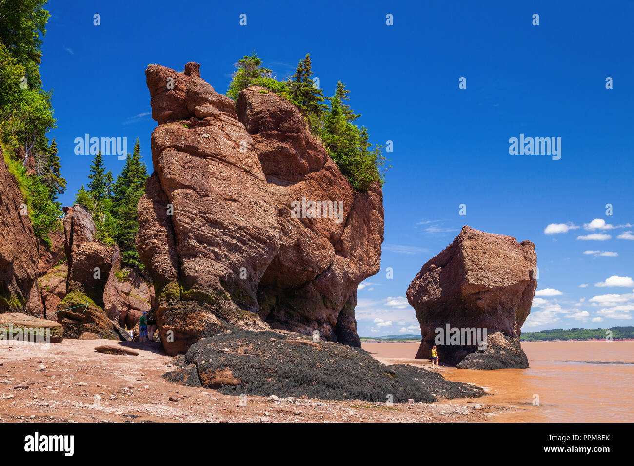 Rising tide at the Hopewell Rocks, Bay of Fundy, New Brunswick Stock ...
