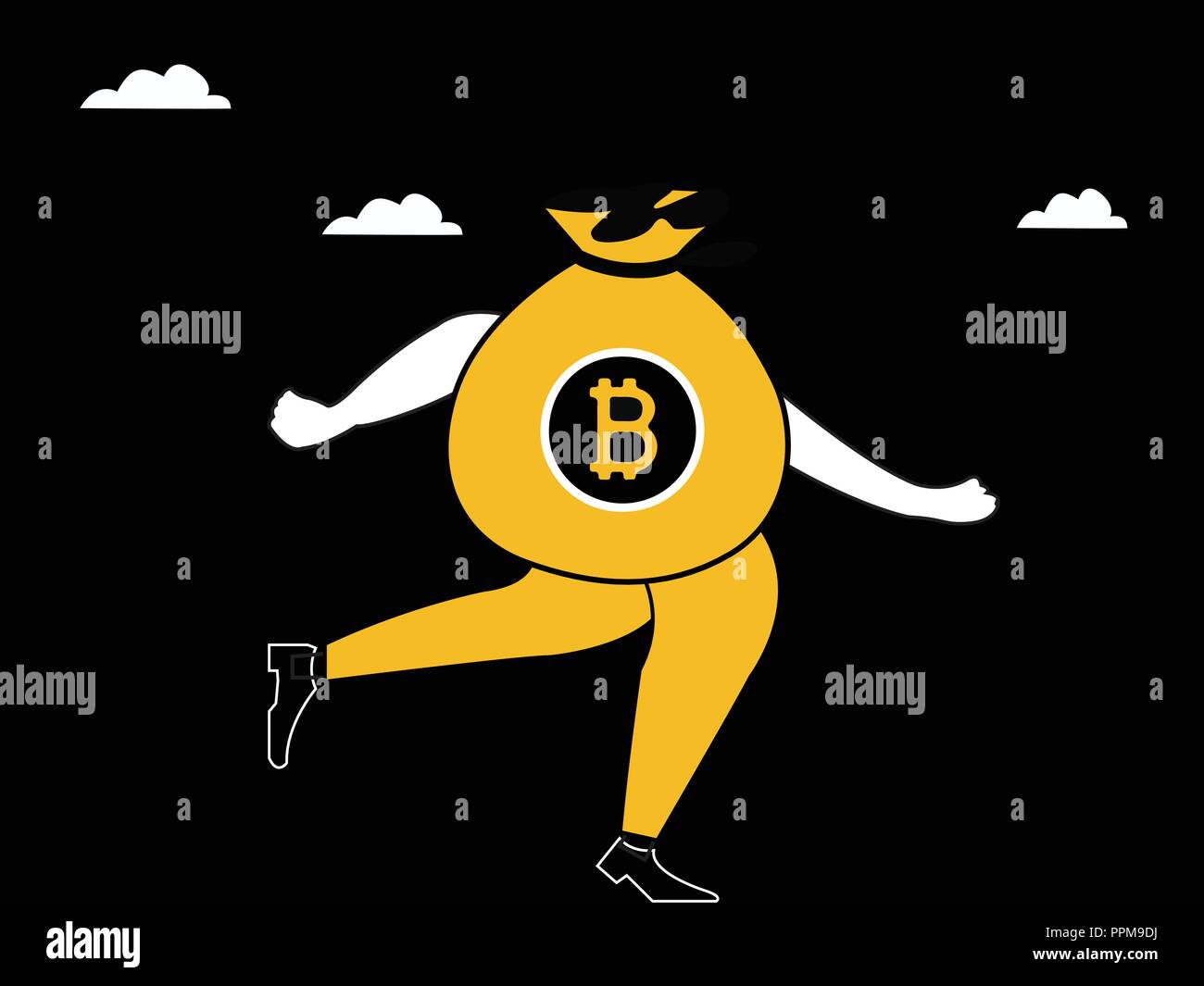 Bitcoin Money Bag Running Stock Vector Image & Art - Alamy