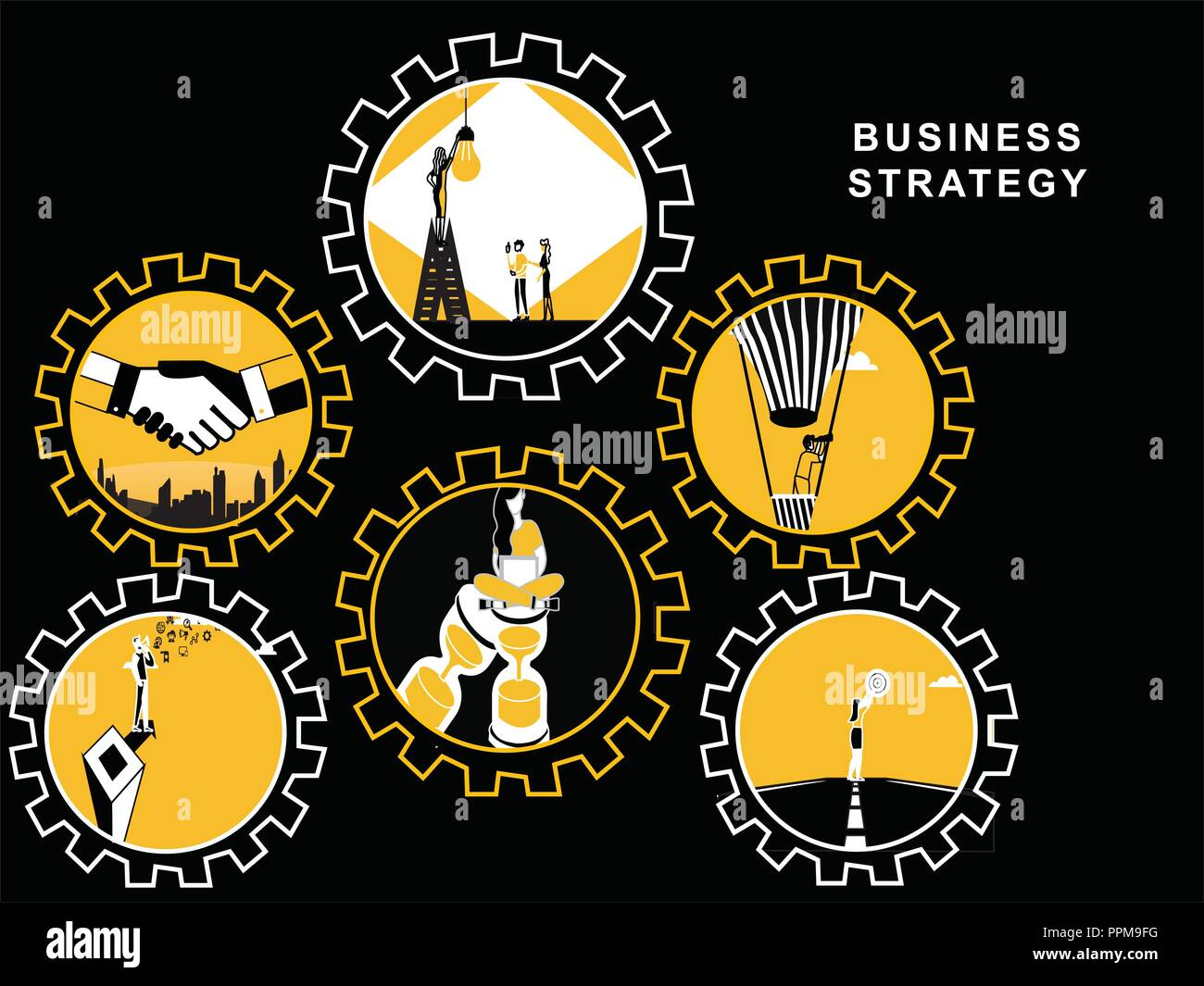 Gears with Business Activities Stock Vector Image & Art - Alamy
