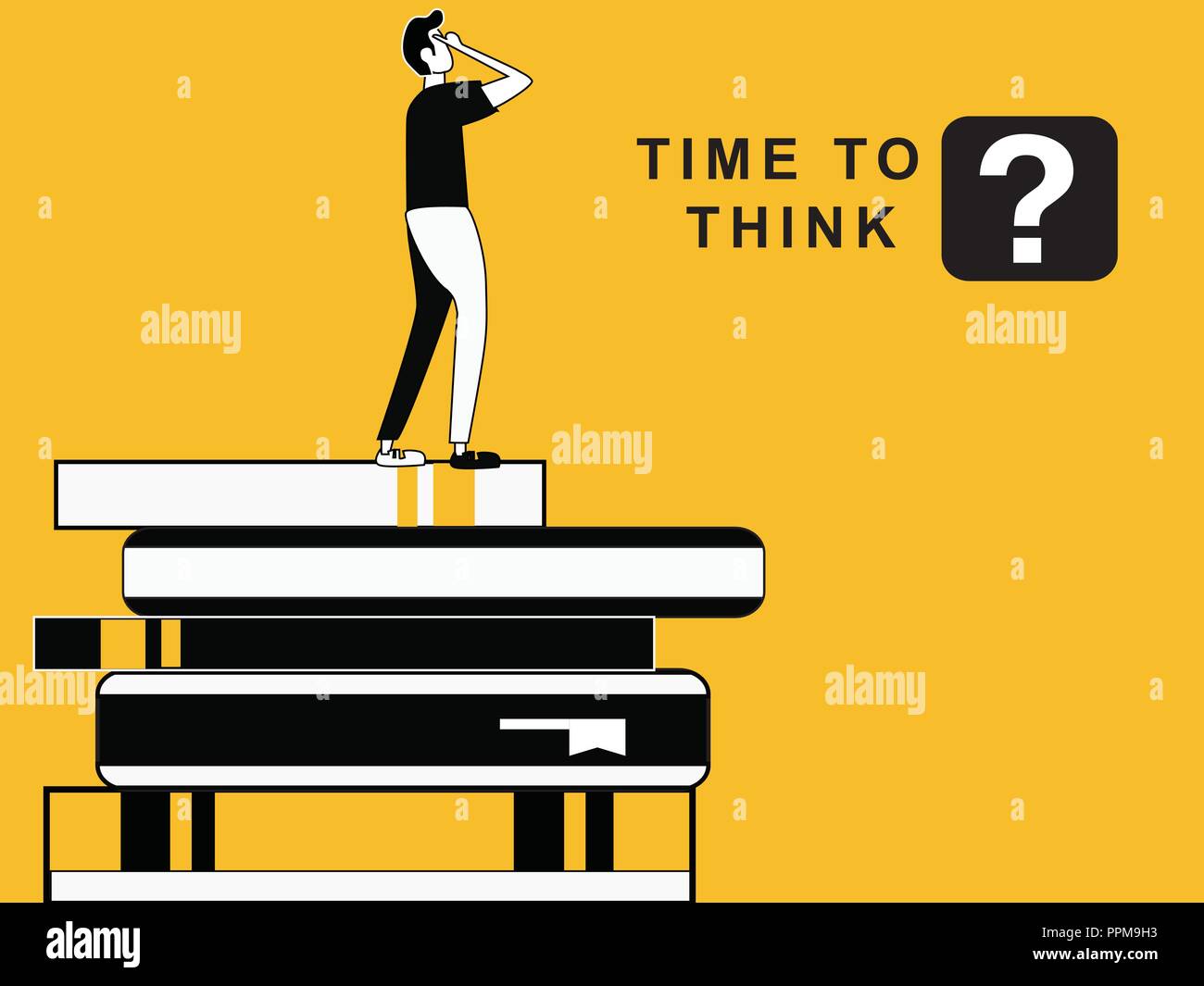 Man thinking business sitting Stock Vector Images - Alamy