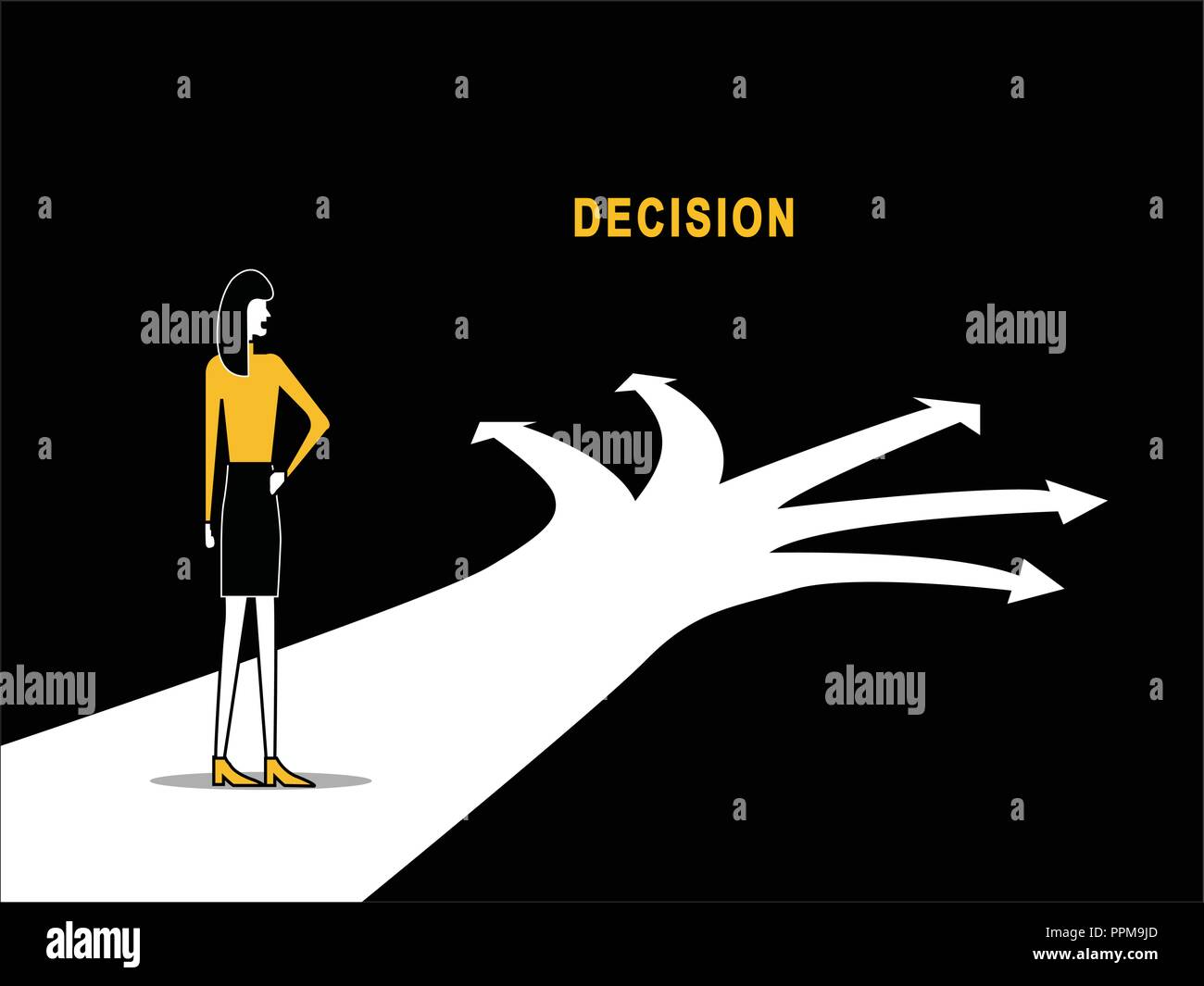 Women thinking white background Stock Vector Images - Alamy