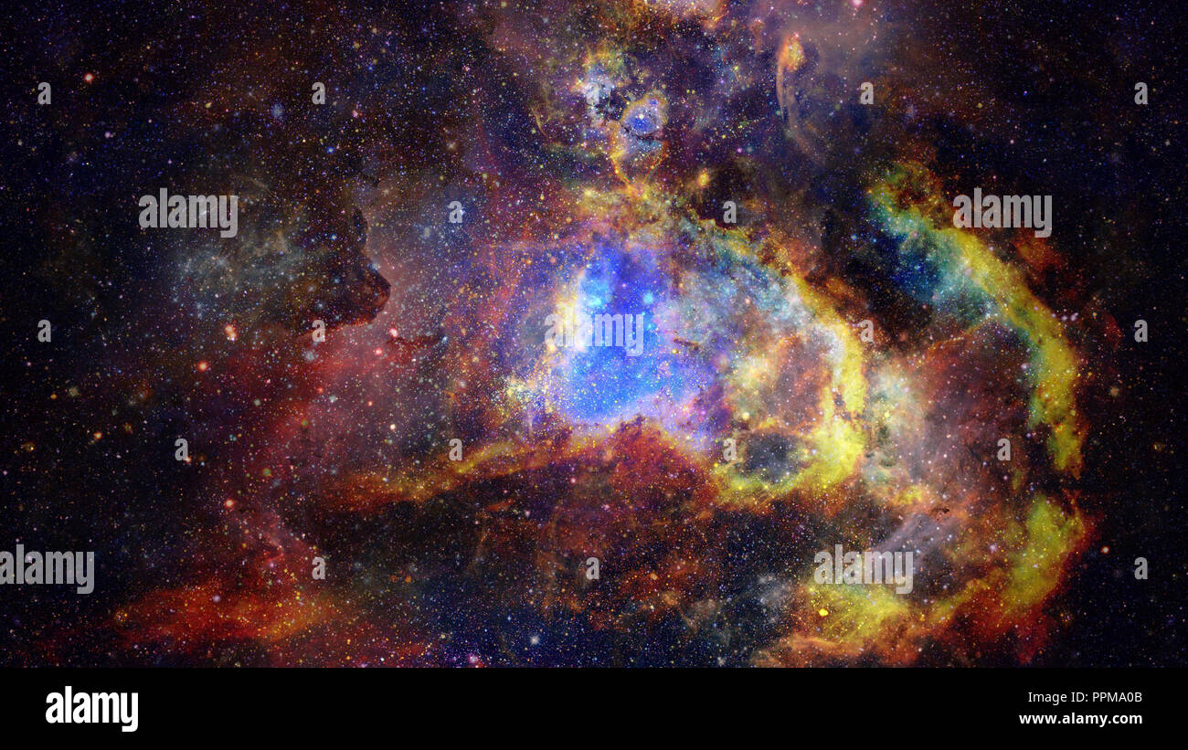 Nebula and stars in deep space, mysterious universe. Elements furnished ...