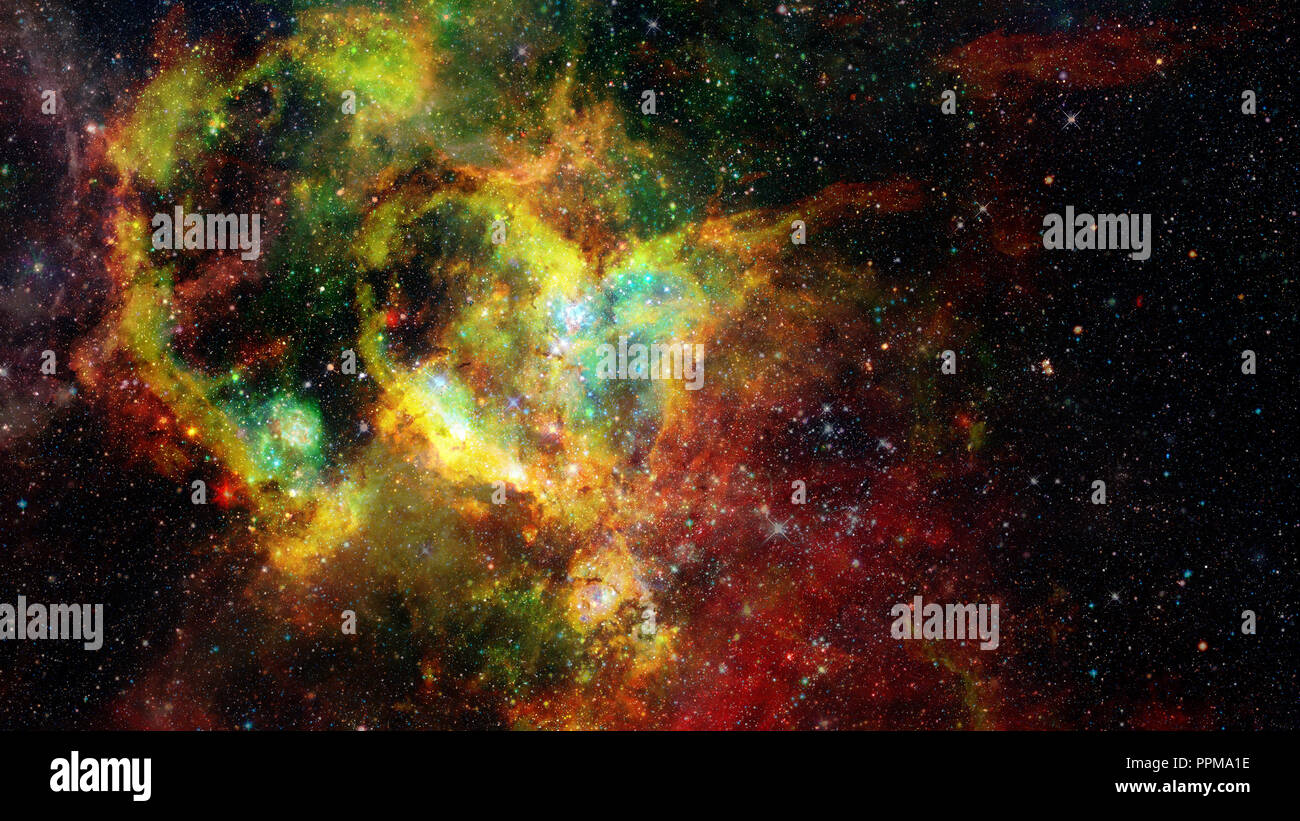 Abstract bright colorful universe. Elements of this image furnished by ...