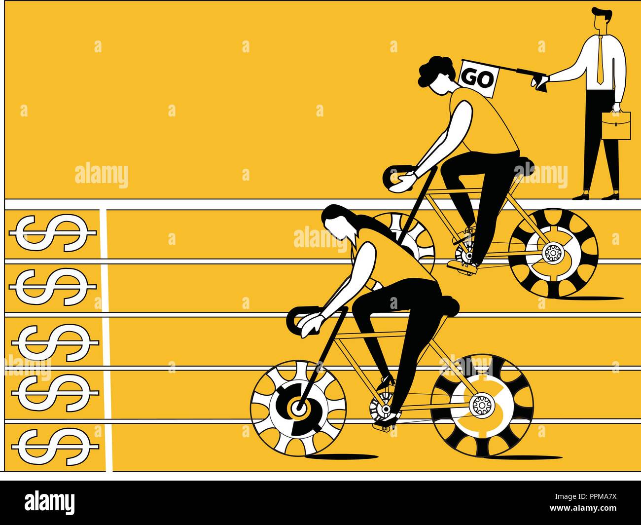 Business People doing Cycle racing Stock Vector Image & Art - Alamy