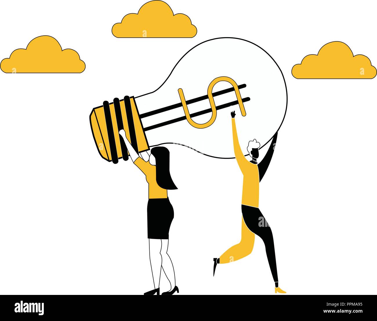 Man between two women Stock Vector Images - Alamy