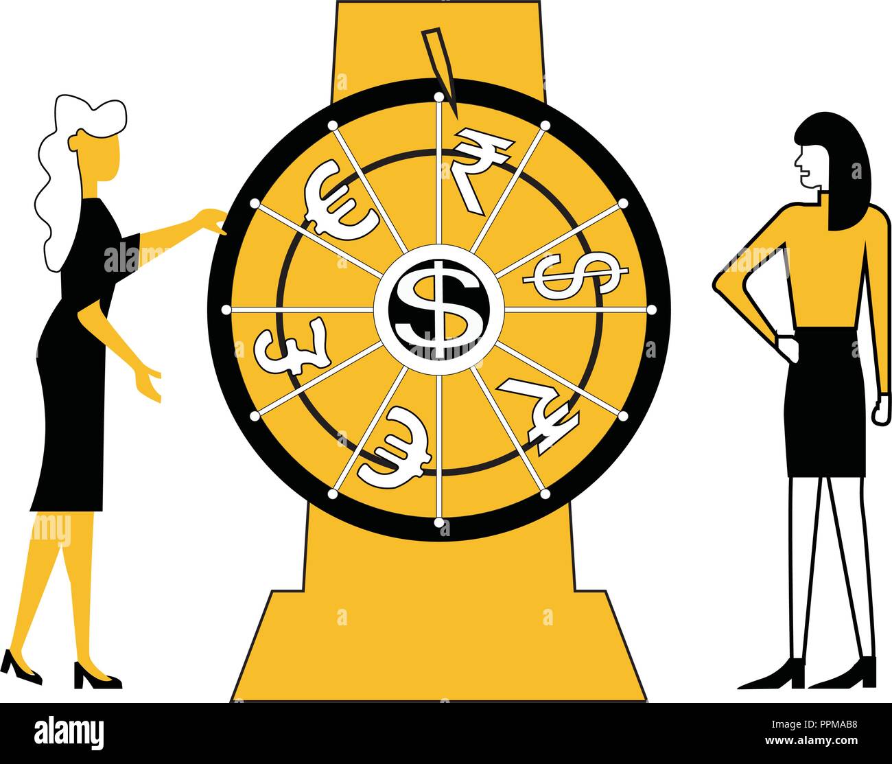 Spinning wheel man Stock Vector Images - Alamy