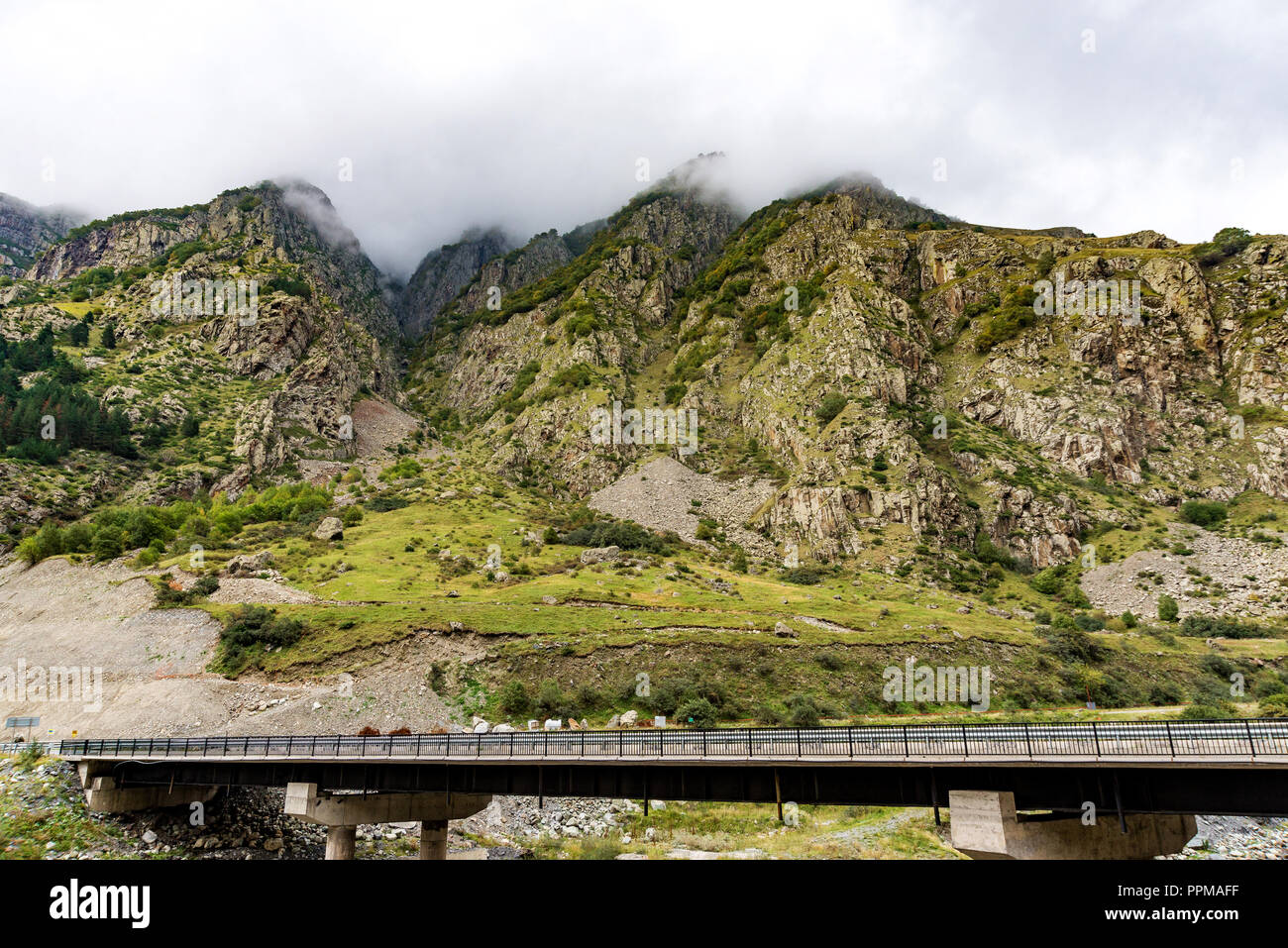 Beautiful landscapes with high mountains of Georgia Stock Photo - Alamy