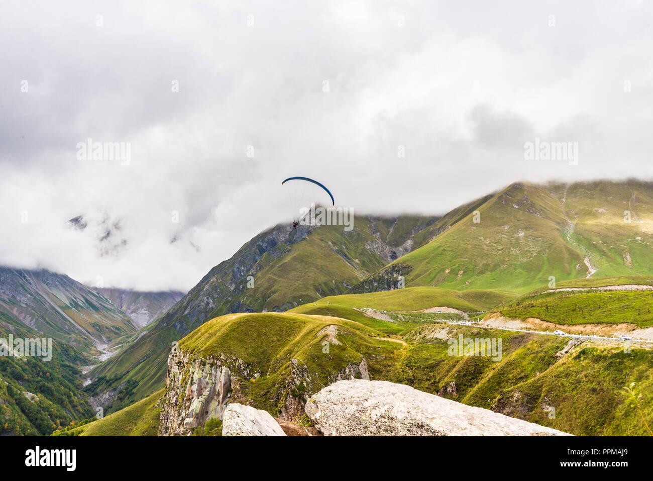 Beautiful landscapes with high mountains of Georgia Stock Photo - Alamy