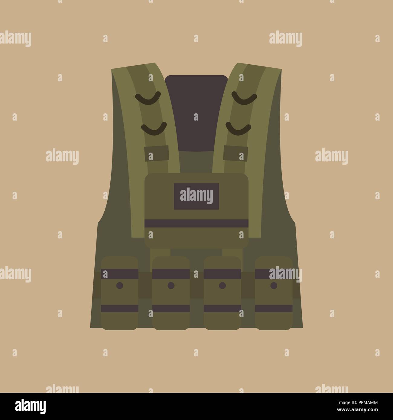 Bulletproof vest military equipment. Vector illustration Stock Vector ...