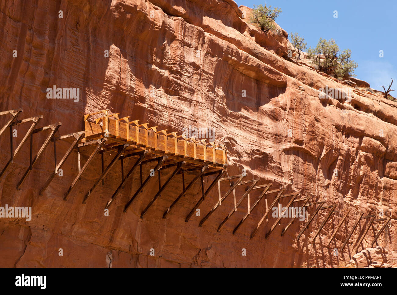 The Hanging Flume in south west Colorado, USA, showing the ...