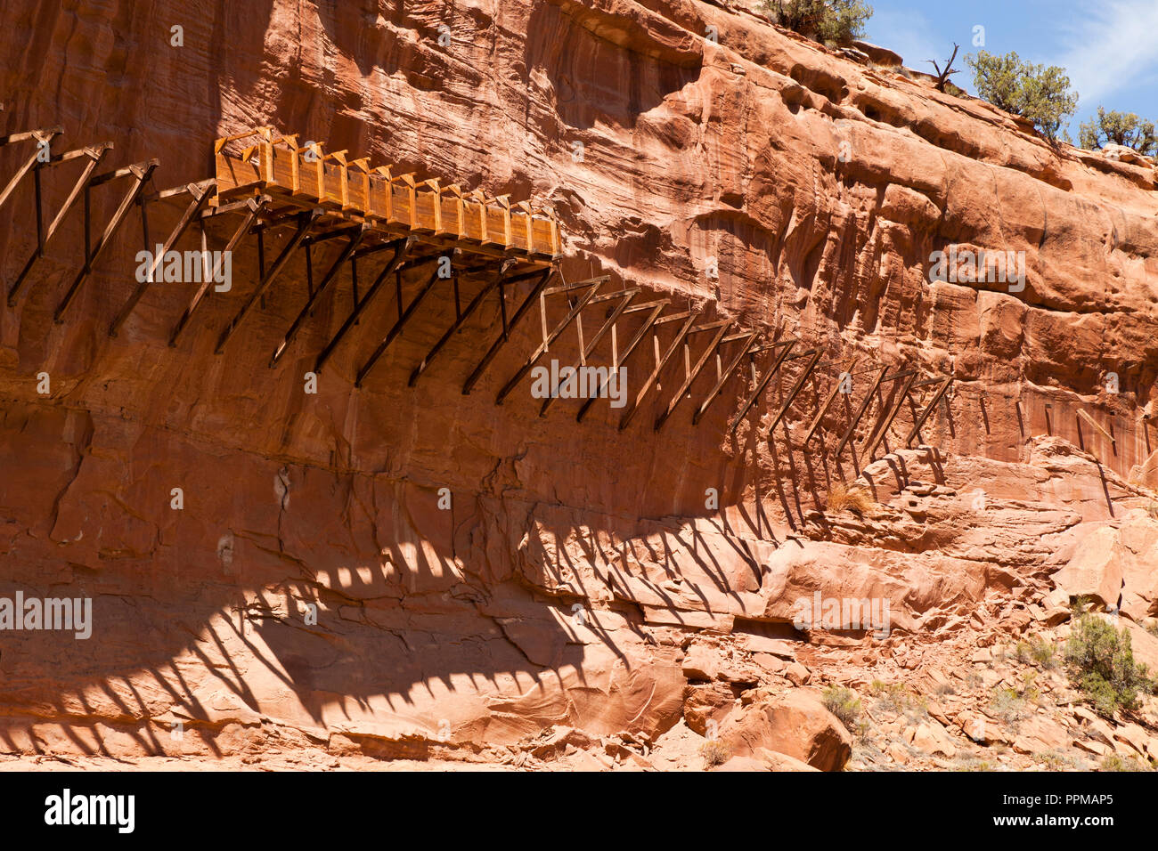 The Hanging Flume in south west Colorado, USA, showing the ...