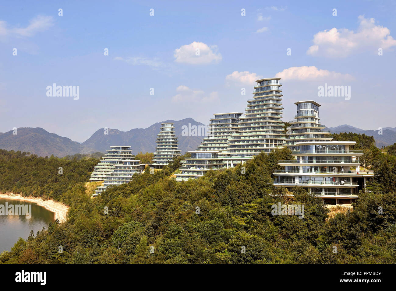 Housing clusters in landscape. Huangshan Village, Huangshan, China ...