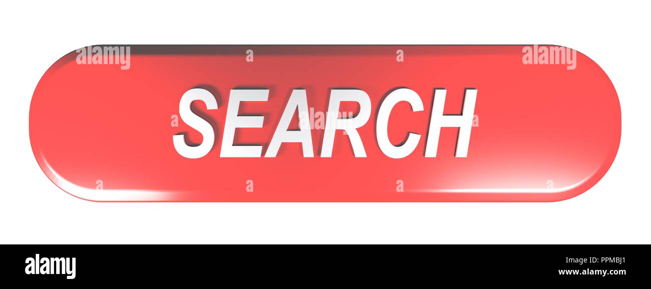 Red rounded rectangle push button SEARCH - 3D rendering Stock Photo - Alamy