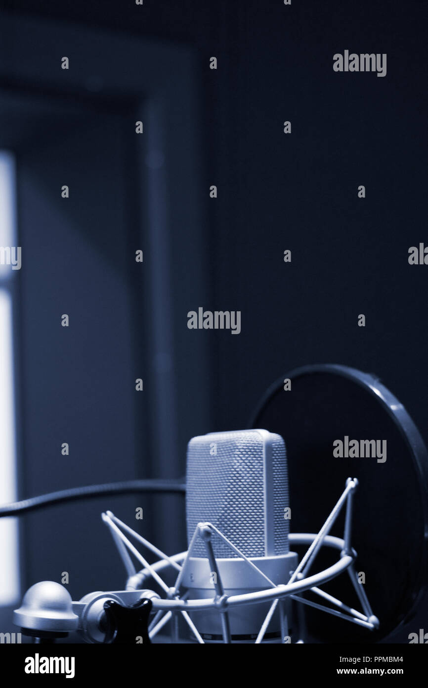 Recording audio studio microphone to record audio of voice, singing and ...