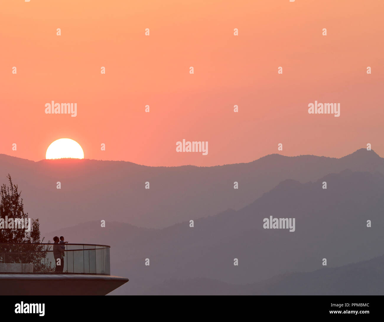 Detail of balcony at sunset. Huangshan Village, Huangshan, China ...