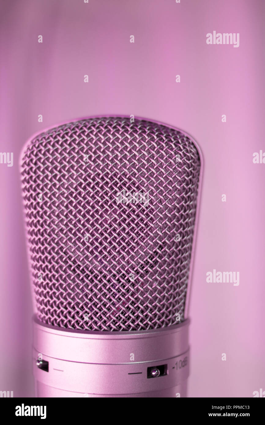 Sound recording studio large diaphragm voice microphone for voiceover ...