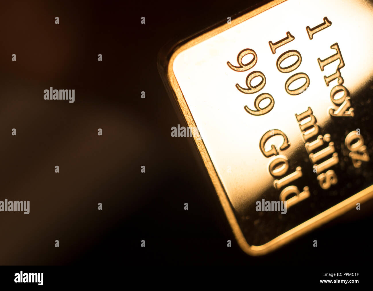 Fine solid gold 999.9 one ounce bullion ingot precious metals bar ...