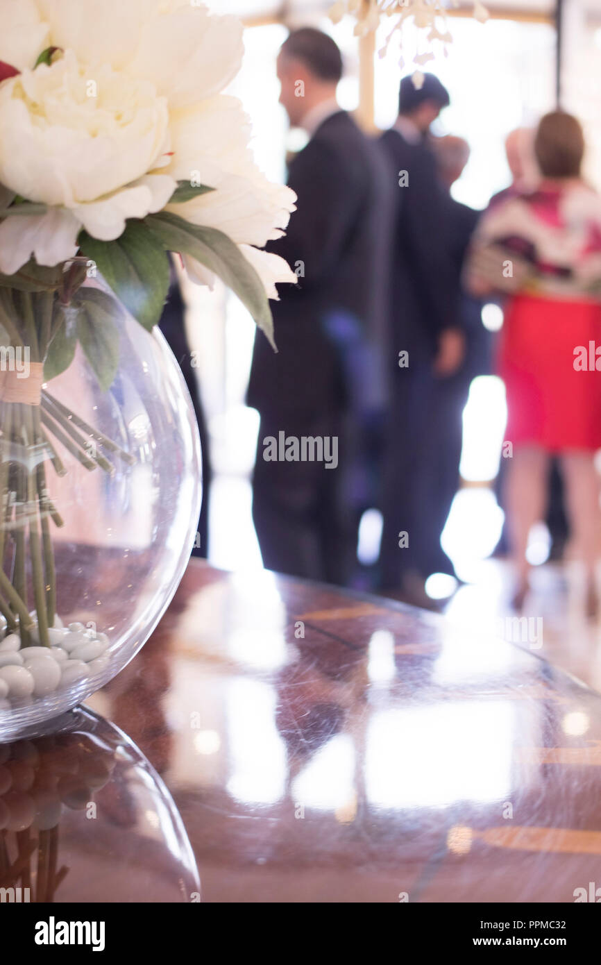 Wedding flowers arranged floral bouquet in marriage luxury 5 star hotel ...