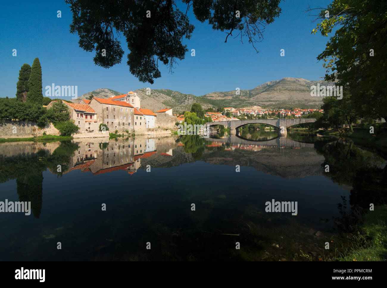 Kameni most (Stone bridge) over river Trebišnjica in Trebinje, Bosnia ...