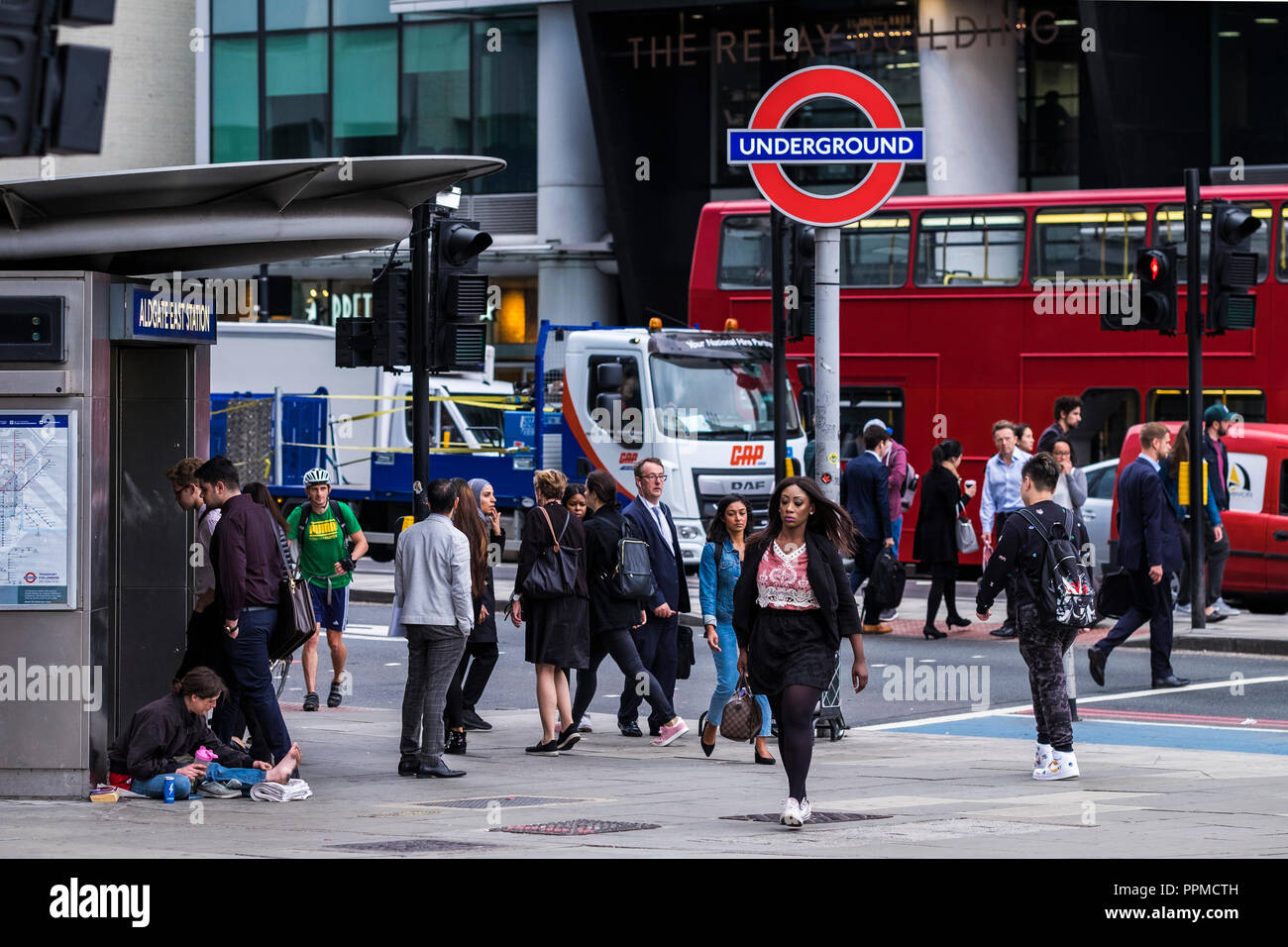 Aldgate East station, Whitechapel High Street, London, England, U.K ...