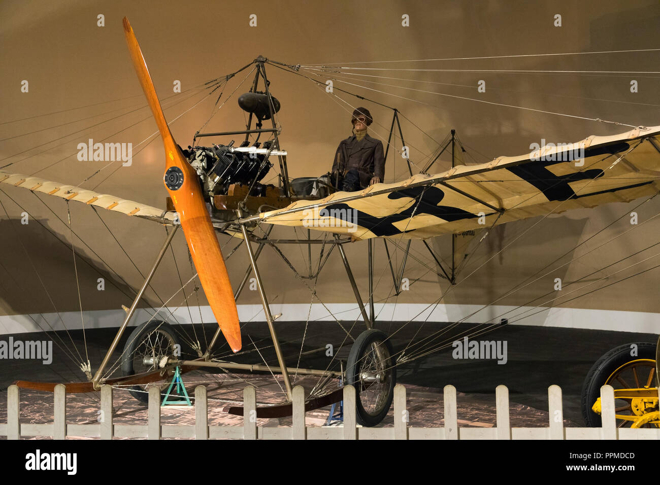 Replica of Fokker's First aircraft, the Fokker Spin, on display at the ...