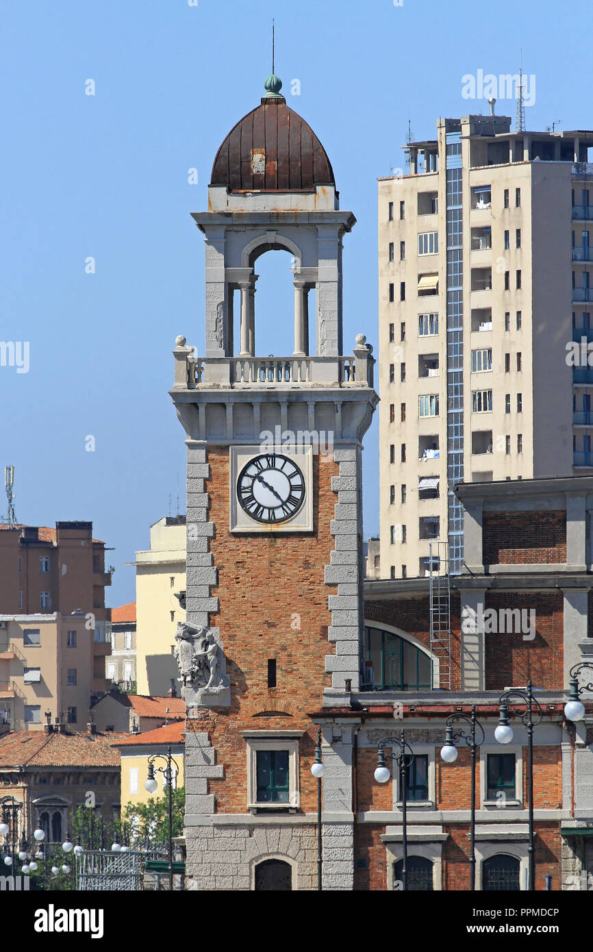 Clock tower landmark in Trieste Stock Photo - Alamy