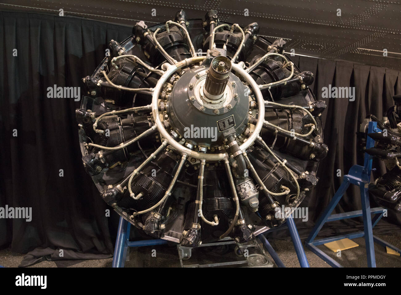 A Pratt & Whitney Wasp engine on display at the Aviodrome Museum Stock ...