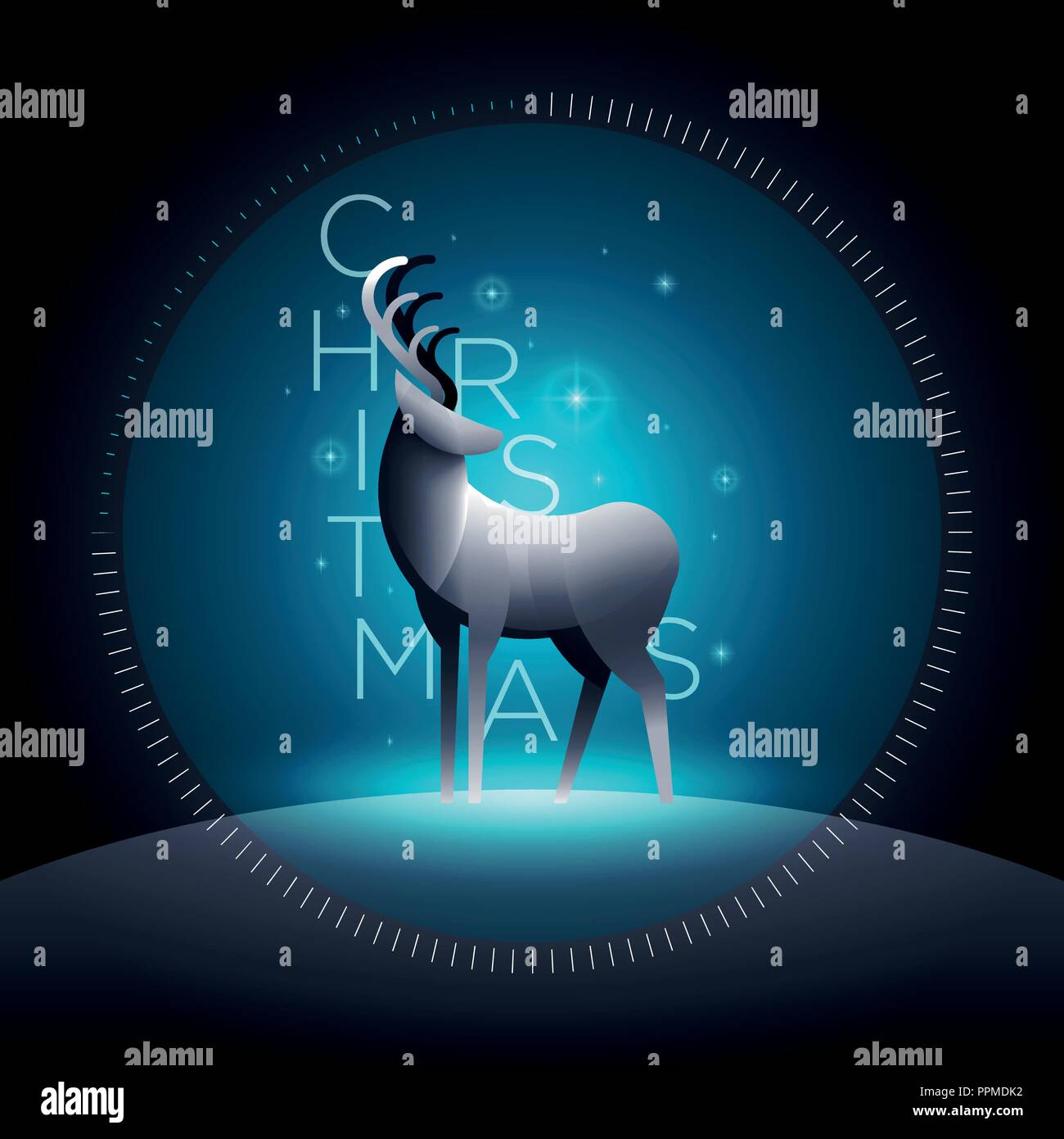Abstract deer vector illustration. Elements are layered separately in ...