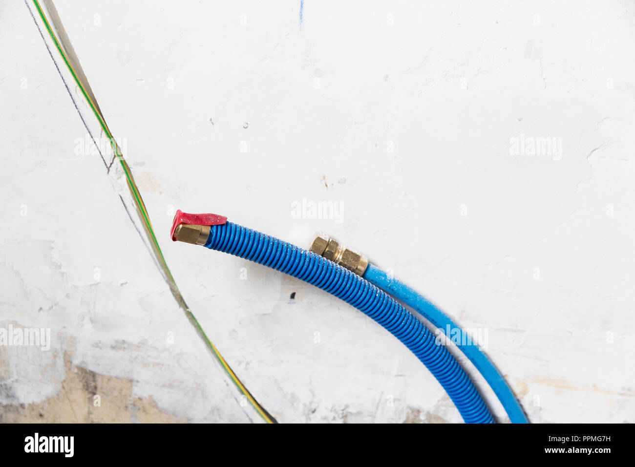 Water pipes made of polypropylene PEX in the wall, plumbing in the ...