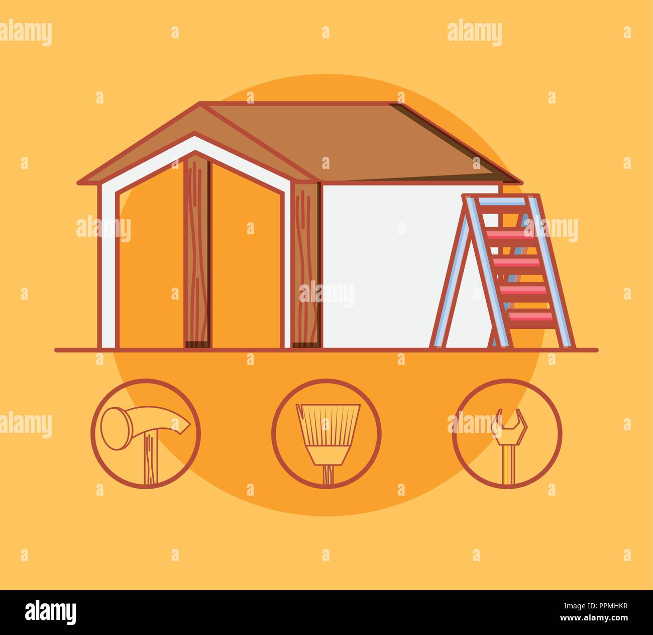 house building with home repair icons vector illustration design Stock ...