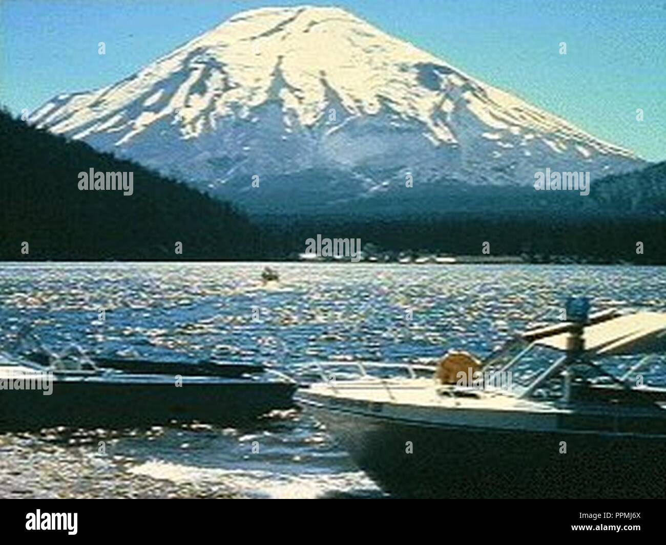 Boating in Spirit Lake-pre 1980 Stock Photo - Alamy