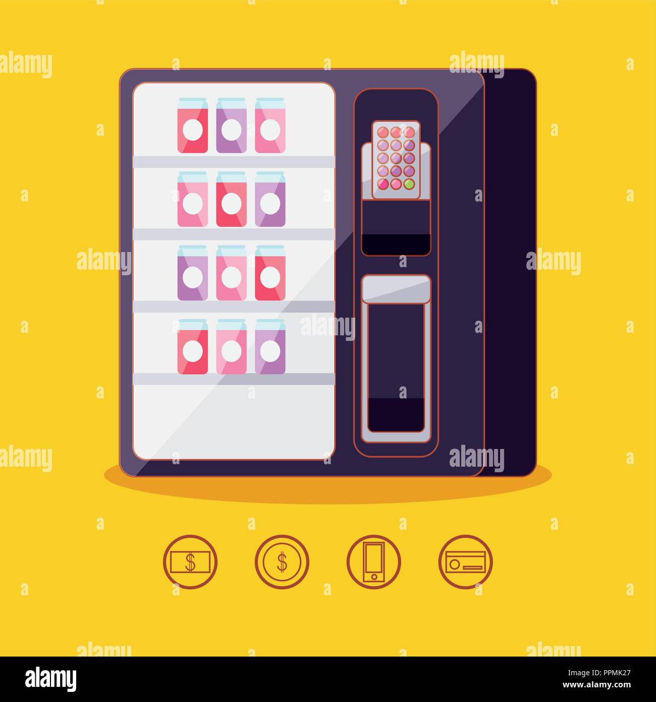 dispenser beverage canned machine electronic vector illustration design ...
