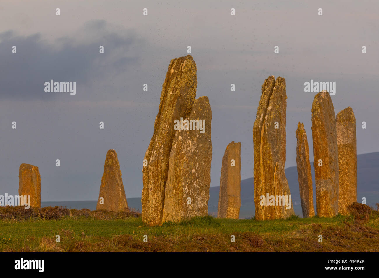 Sunset am Ring of Brodgar Stock Photo - Alamy