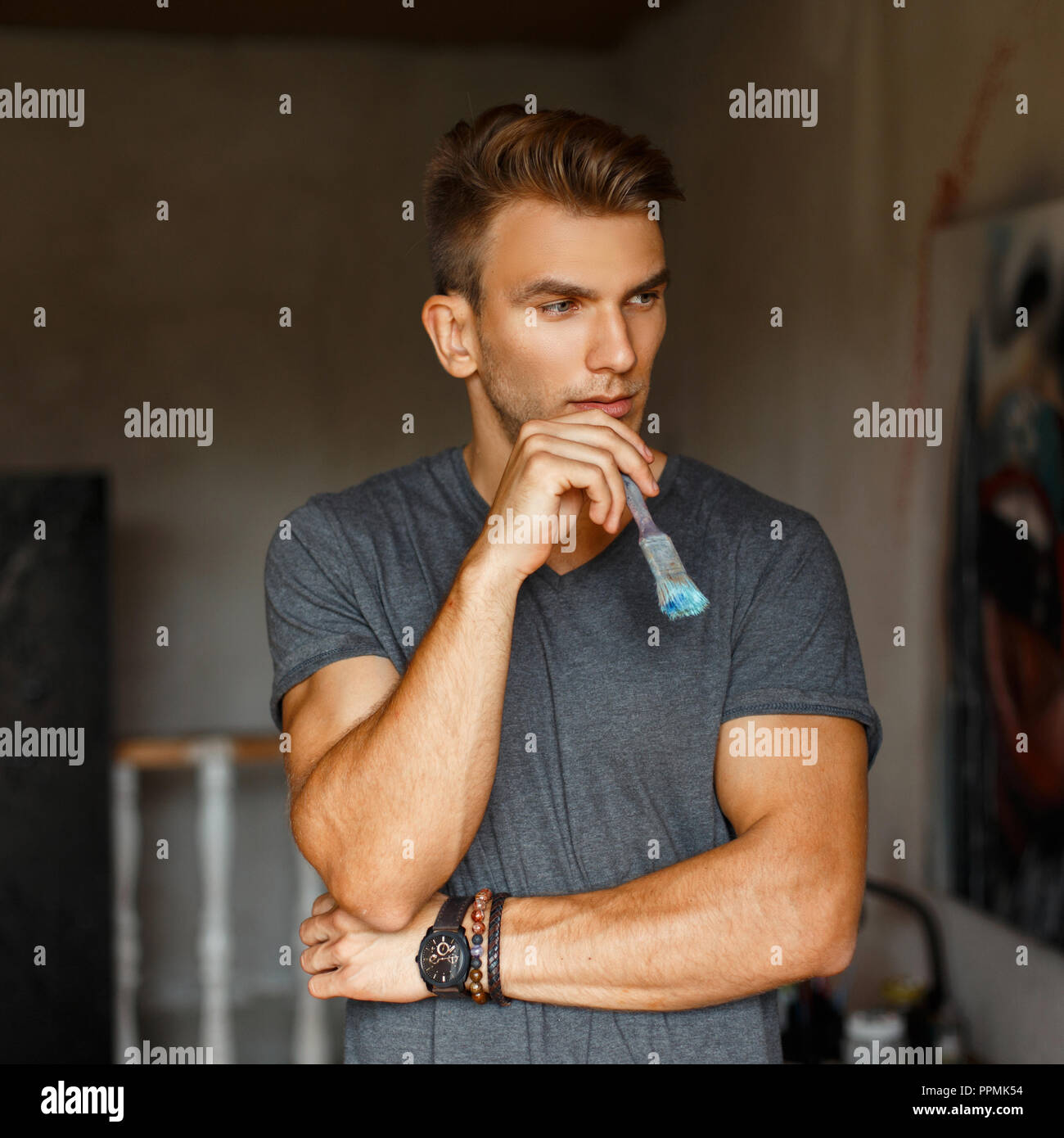 Stylish model face paint creative hi-res stock photography and images ...