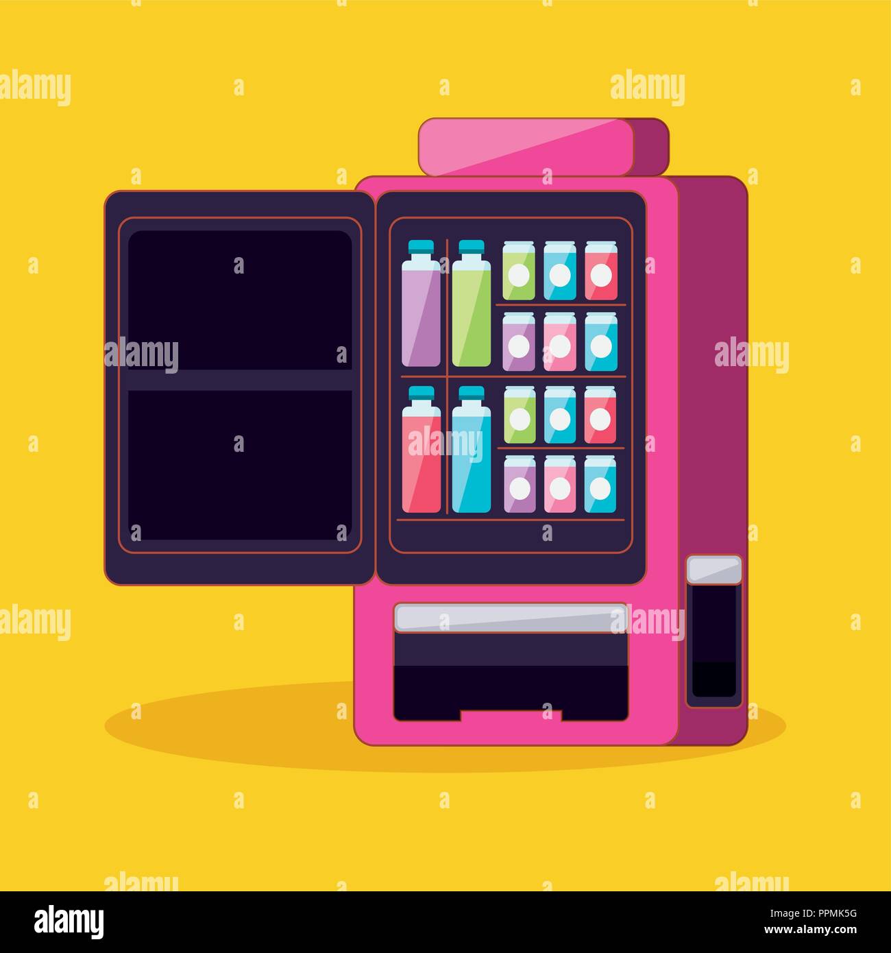 dispenser of beverage with open door machine electronic vector ...