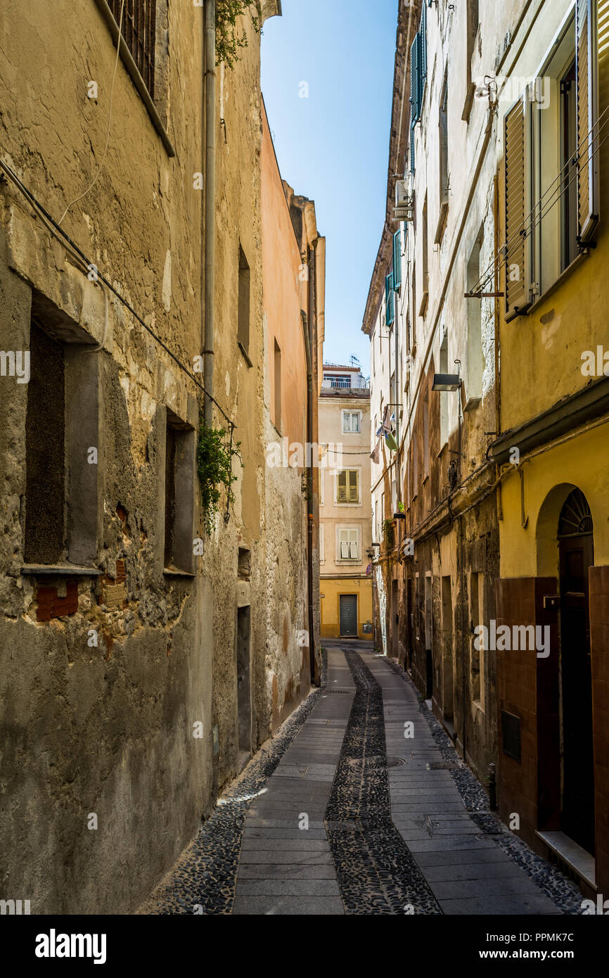 Beautiful deserted alley in a italian old city in a sunny day Stock ...