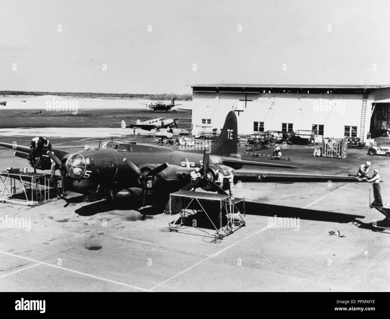 Boeing PB-1W Fortress from VW-1 at NAS Barbers Point c1953 Stock Photo ...