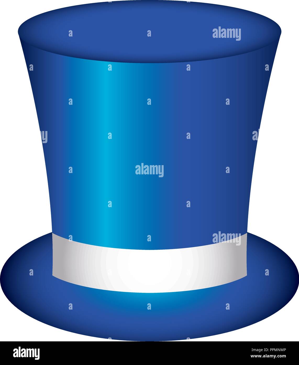 blue top hat accessory classic wear vector illustration Stock Vector ...