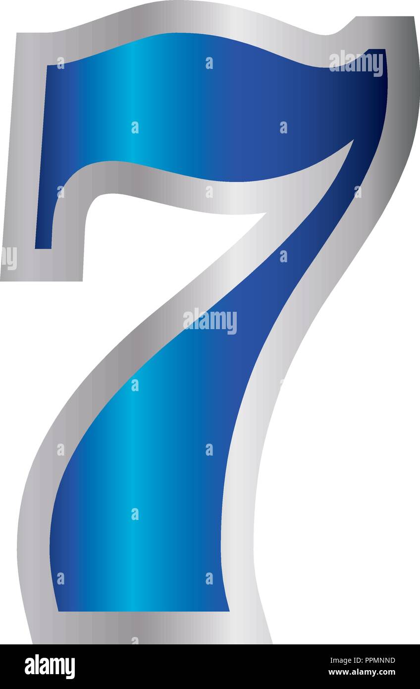 blue seven number decoration icon vector illustration Stock Vector Image & Art - Alamy
