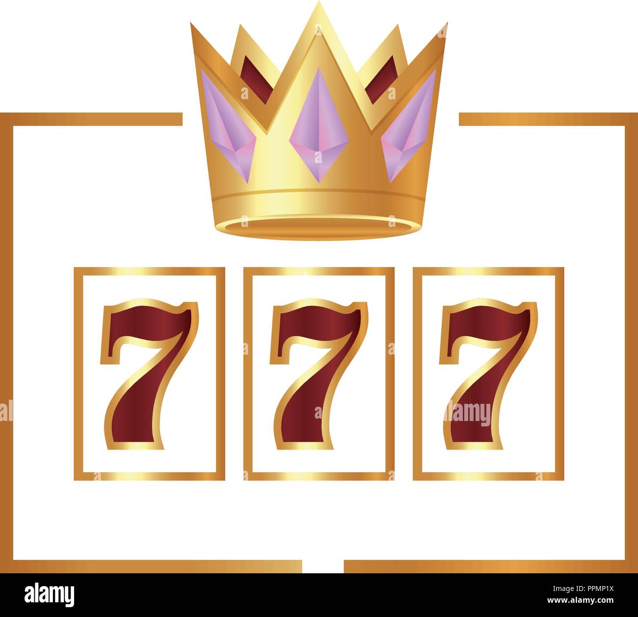casino poker jackpot seven crown award vector illustration Stock Vector ...