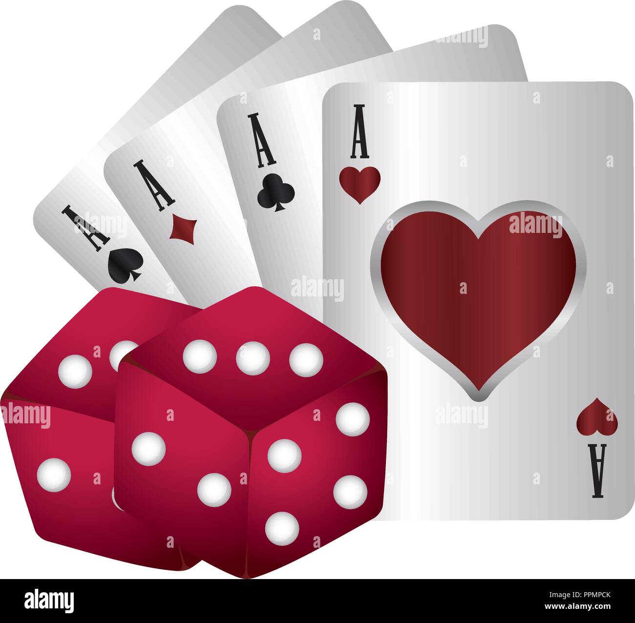 casino poker cards aces dices game vector illustration Stock Vector ...