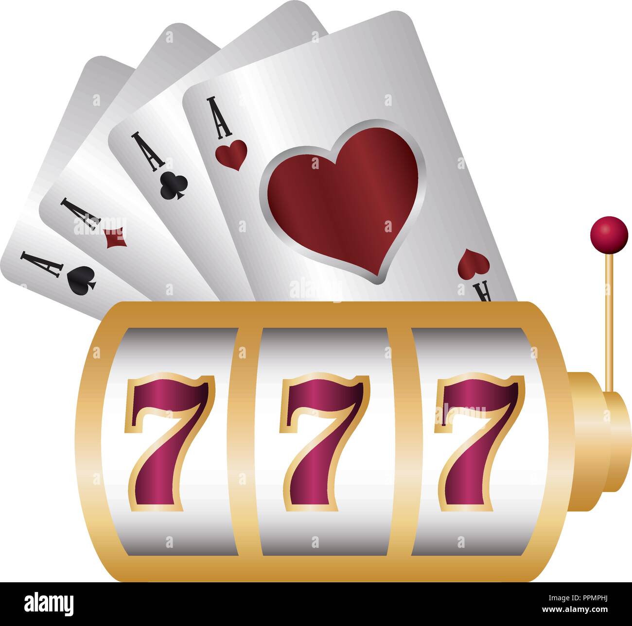 casino poker jackpot machine cards aces vector illustration Stock ...